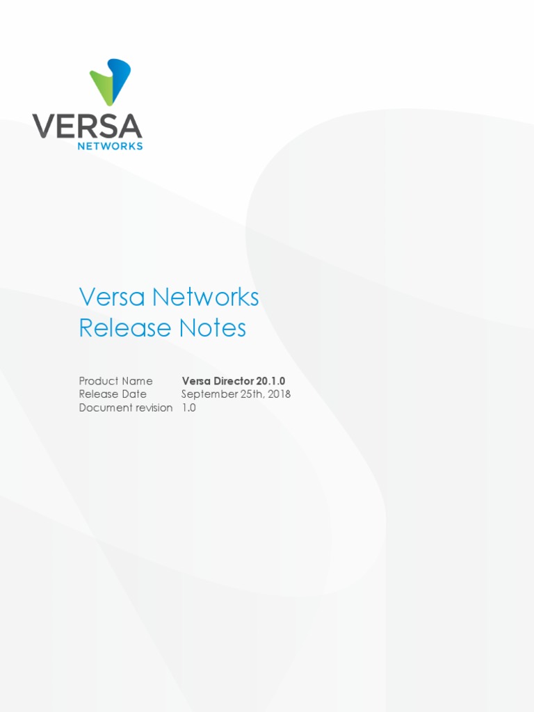 Versa Director Release Notes 20.1 | PDF | Computer Network | Customer ...