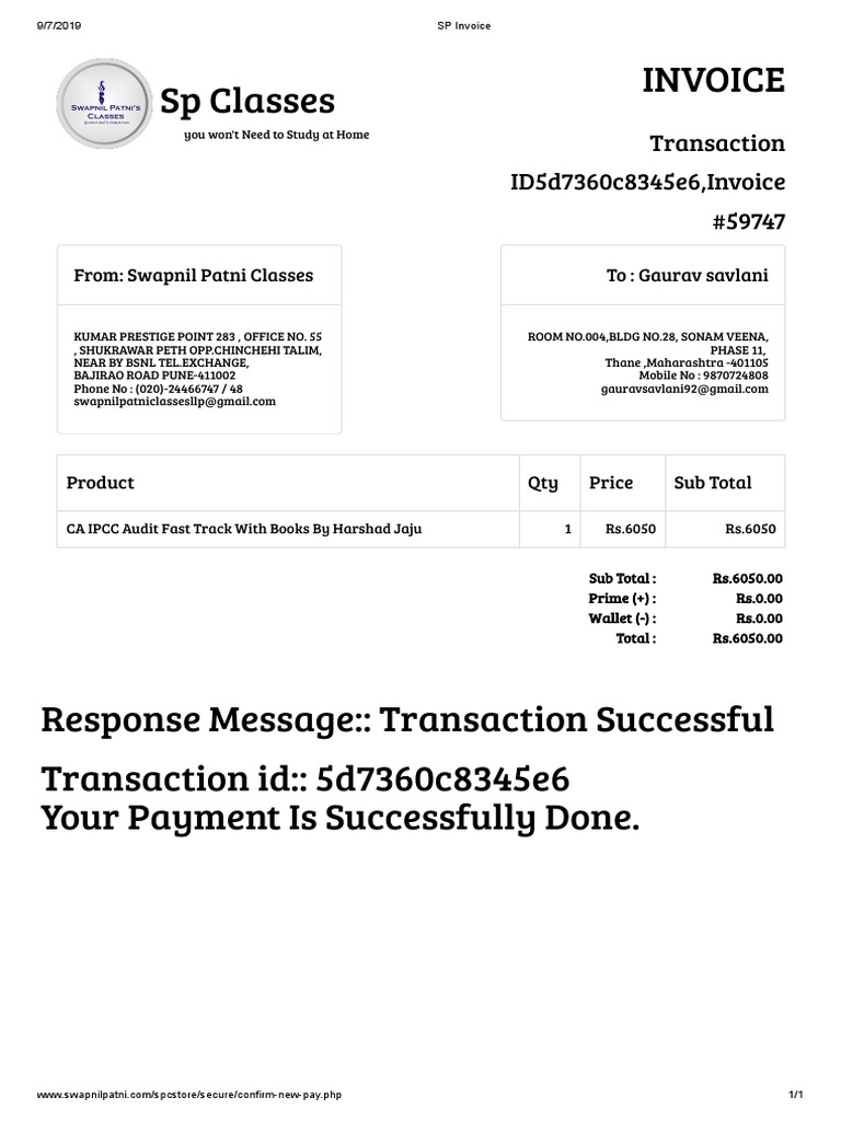 SPC Invoice (Audit) | PDF