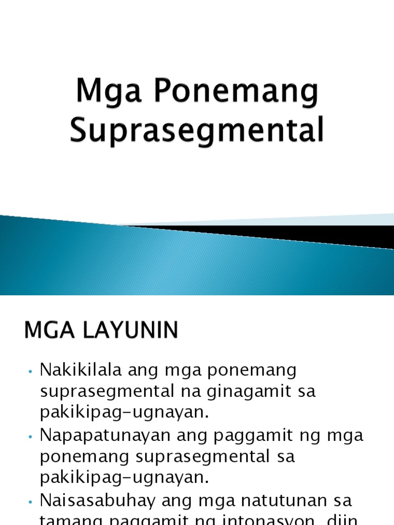 Mga Ponemang Suprasegmental | PDF