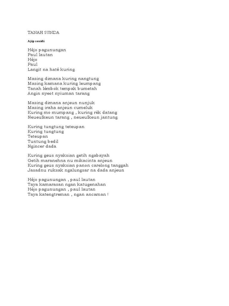 Sajak Sunda TANAH SUNDA | PDF