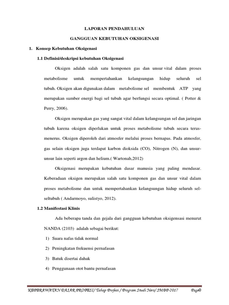 Gangguan Kebutuhan Oksigenasi dalam Keperawatan | PDF | Kesehatan Holistik