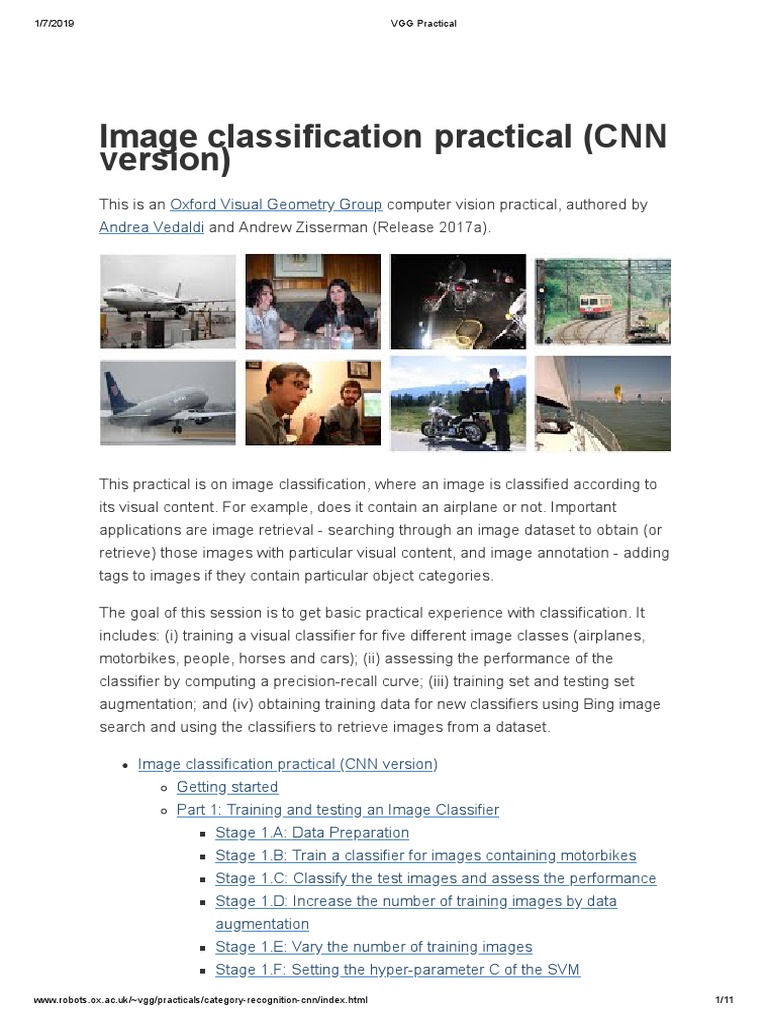 VGG Image Classification Practical | PDF | Statistical Classification ...