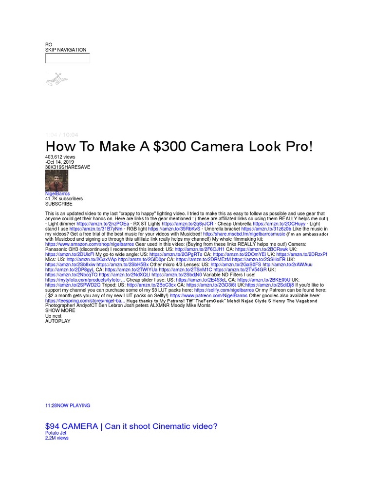 How To Make A $300 Camera Look Pro!: $94 CAMERA - Can It Shoot ...