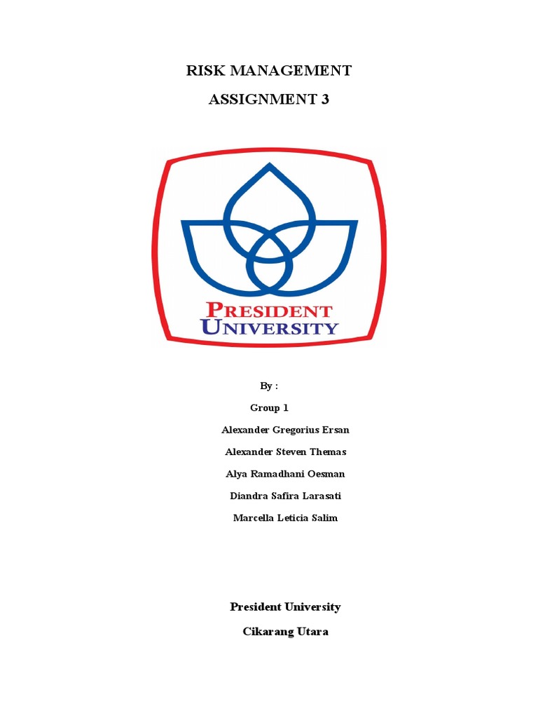 Risk Management Assignment 3 President University Cikarang Utara Pdf