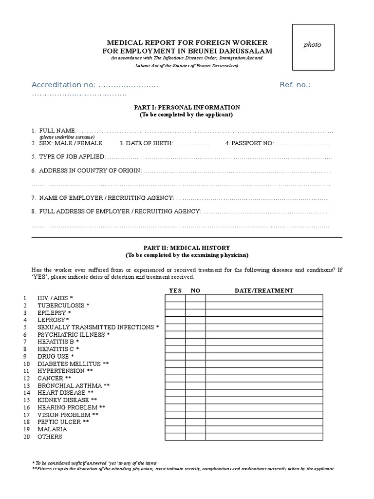 Pre-Departure Medical Examination | PDF | Hypertension | Medical ...