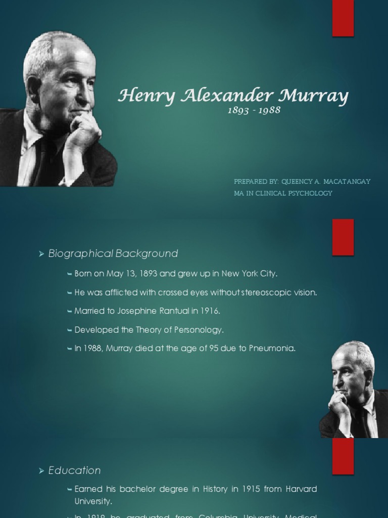 Henry Murray | PDF | Id | Personality Psychology