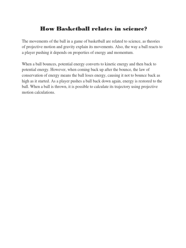 The Physics of Basketball: Exploring the Scientific Principles Behind ...