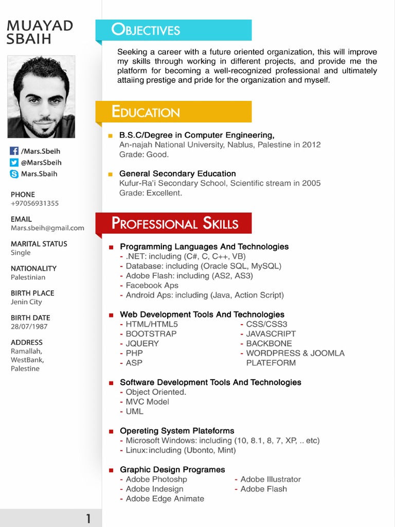 Eng. Muayad Sbaih CV | PDF