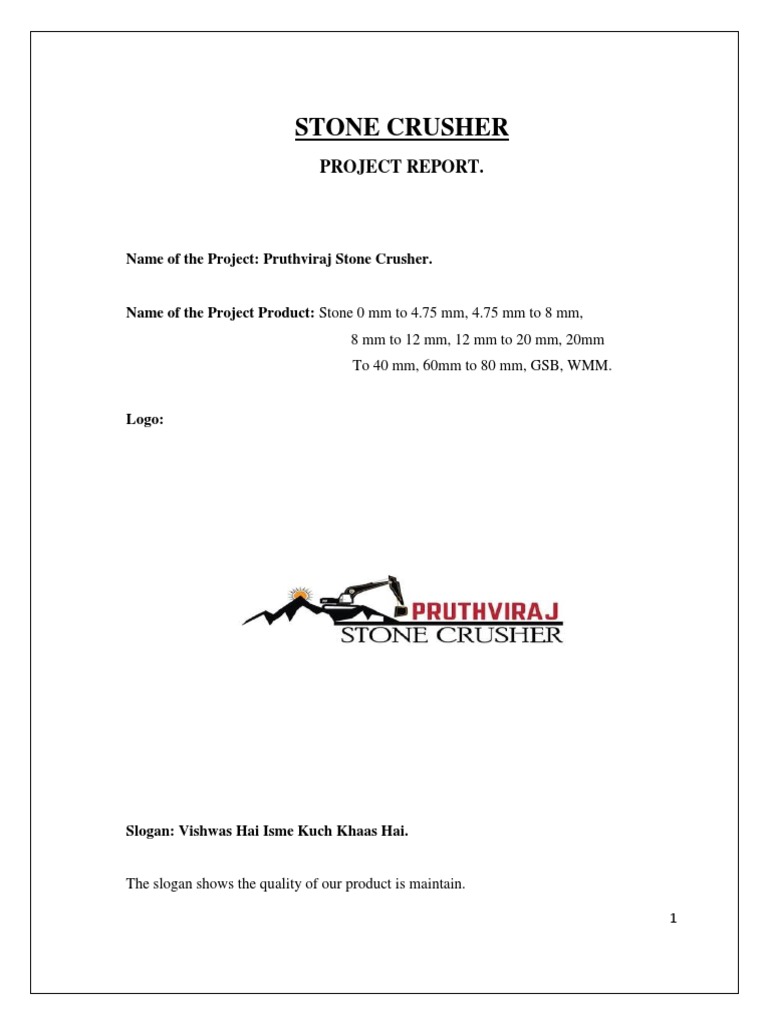 Stone Crusher P.R. (Sachin Pacharne) - 1 | PDF | Concrete | Chemical Industry