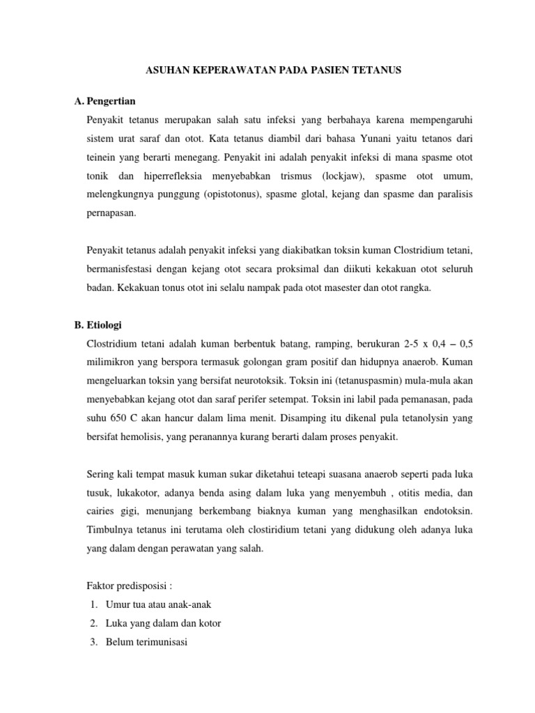 Askep Tetanus | PDF