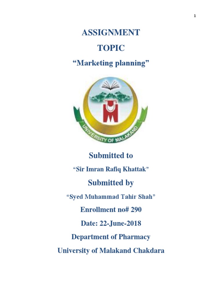 Assignment Topic: "Marketing Planning" | PDF | Marketing | Microeconomics