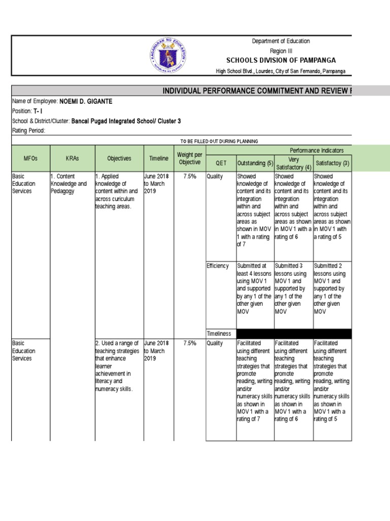Teacher Performance Review Form | PDF | Educational Technology ...