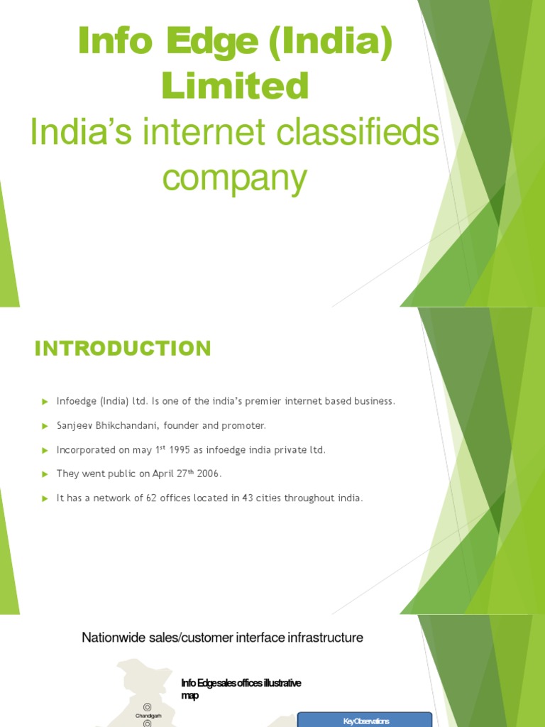 Info Edge (India) Limited: India's Internet Classifieds Company | PDF ...