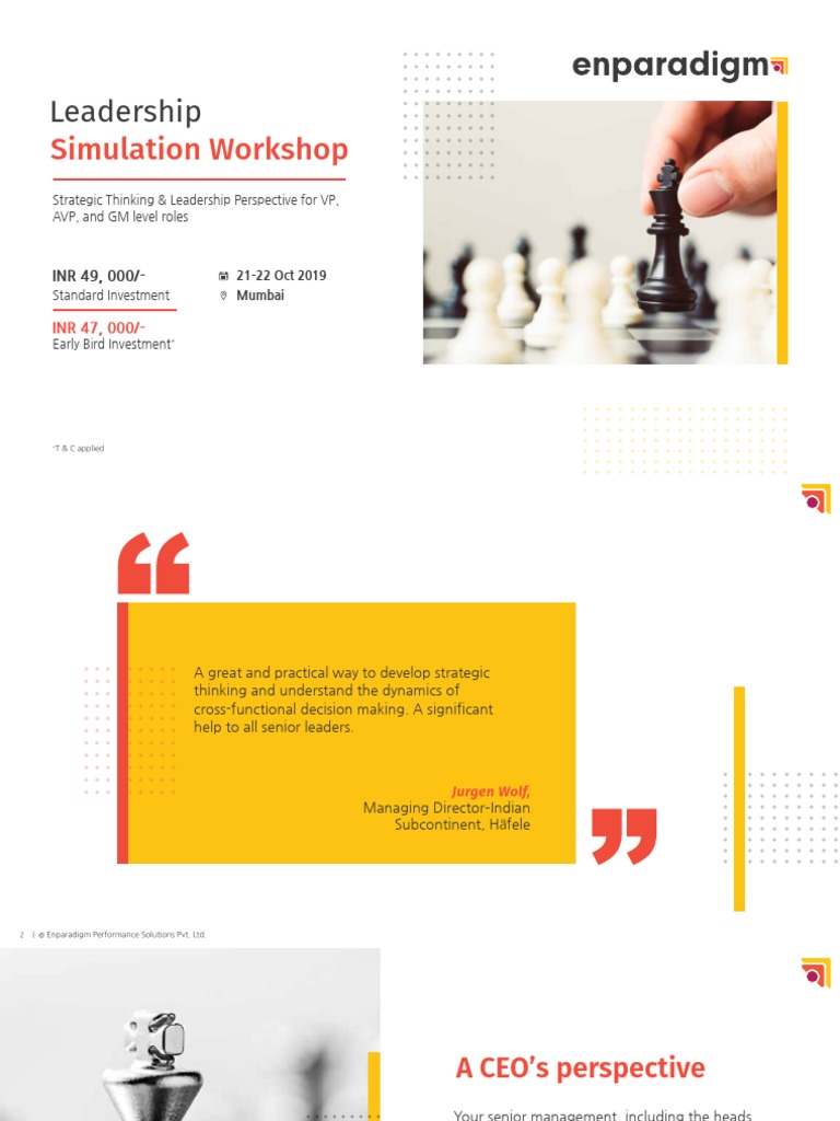 Leadership Simulation Brochure | PDF | Simulation | Chief Executive Officer