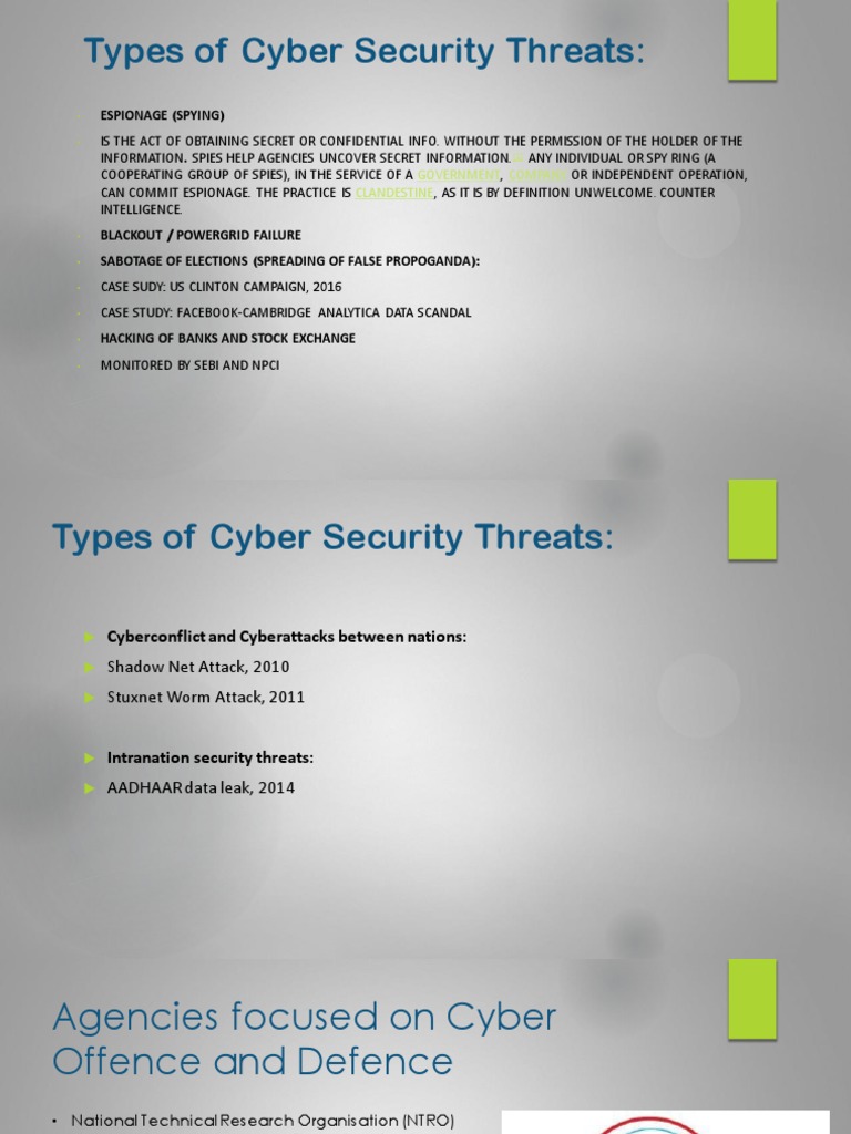 National Cyber Security Threats | PDF | Computers