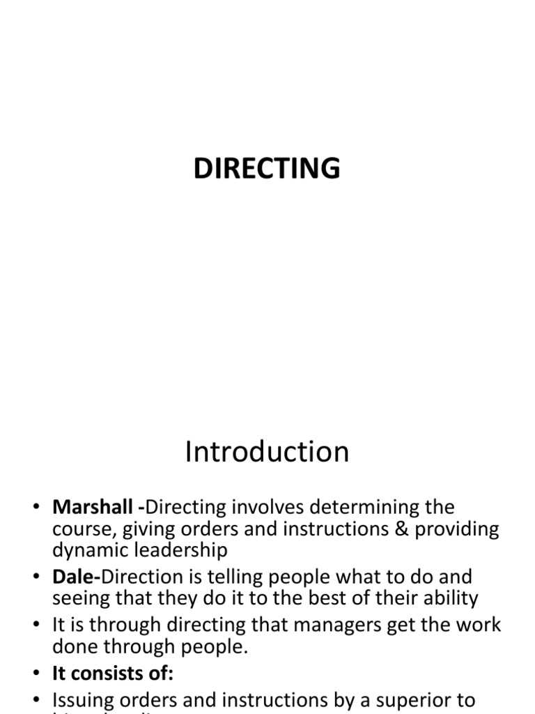 Directing | PDF | Leadership | Motivation