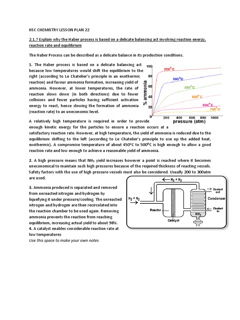 HSC Chemistry Lesson Plan 22 | PDF | Chemical Reactions | Catalysis