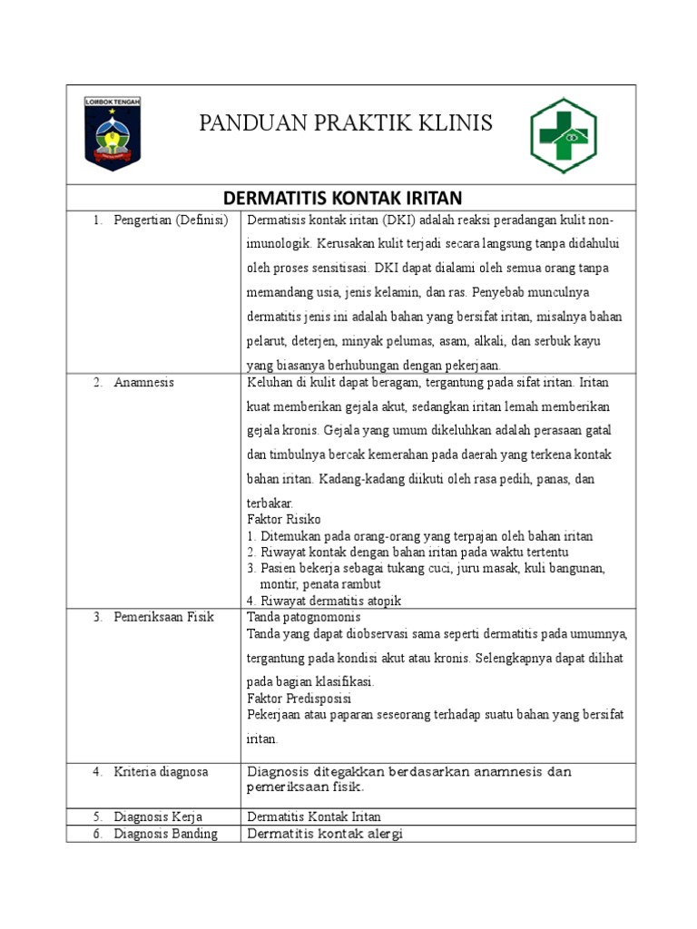 Dermatitis Kontak Iritan | PDF