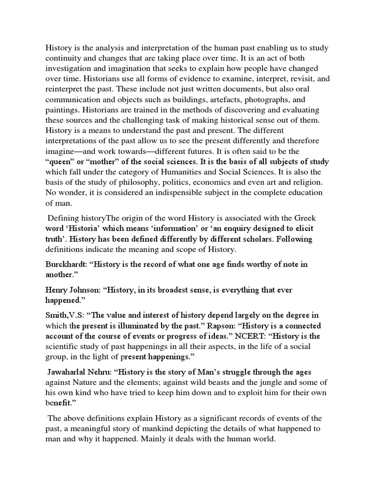 Understanding the Scope of History | PDF | Time | Social Science