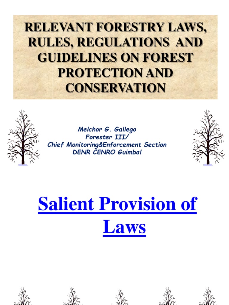 RELEVANT FORESTRY LAWS, RULES AND GUIDELINES | PDF | License | Lumber