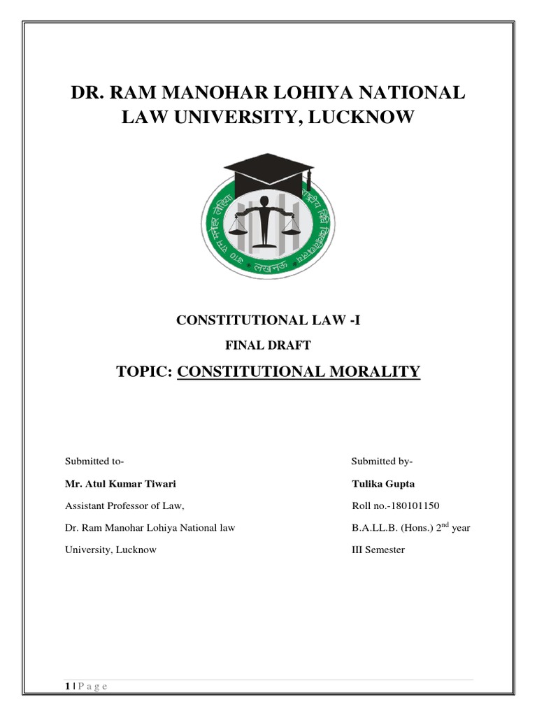 Understanding Constitutional Morality | PDF | Liberty | United States ...