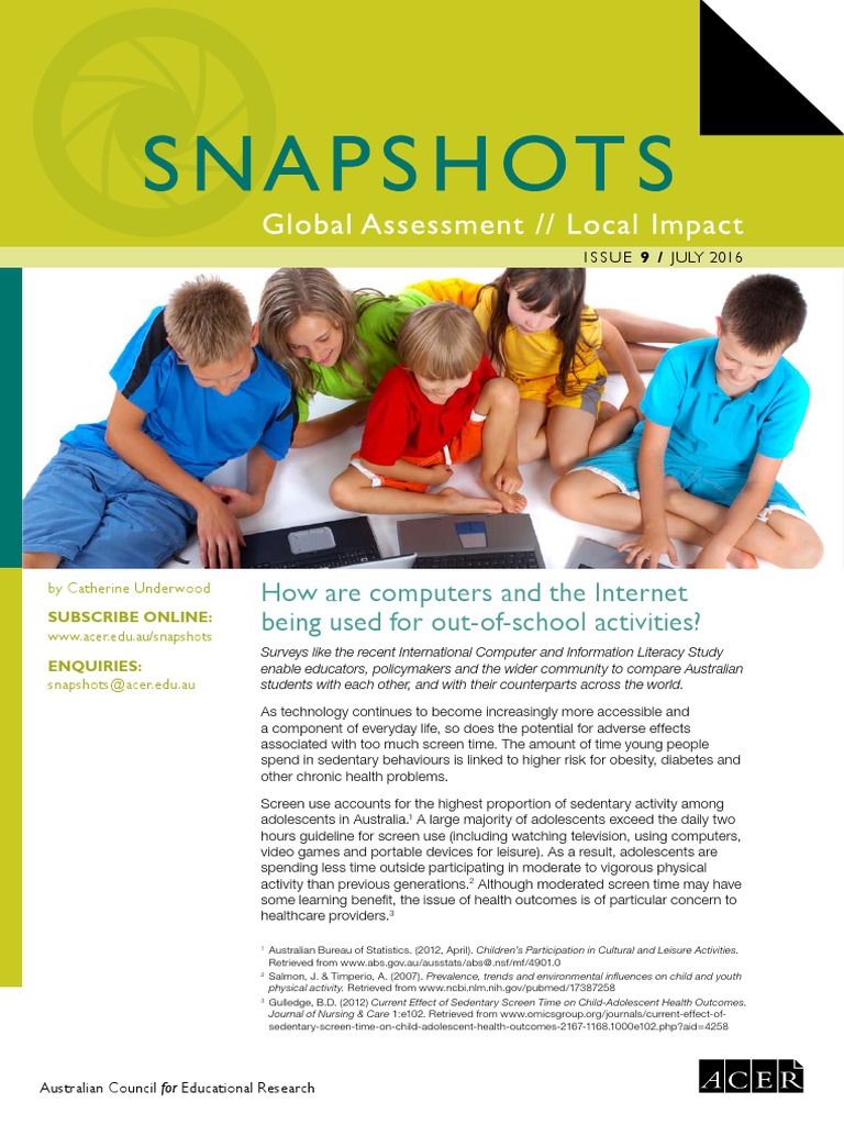 Snapshots Issue 9 - How Are Computers and The Internet Being Used | PDF ...