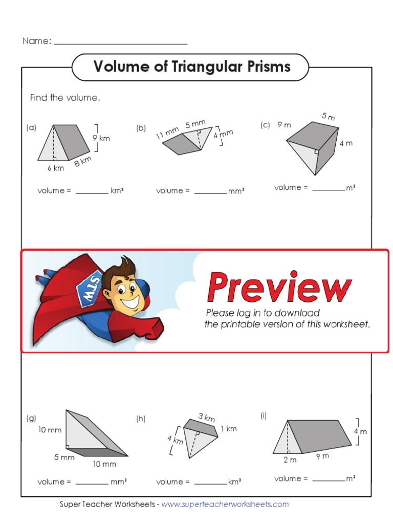 Triangular Prism Volume Worksheet | PDF | Home & Garden | Science ...