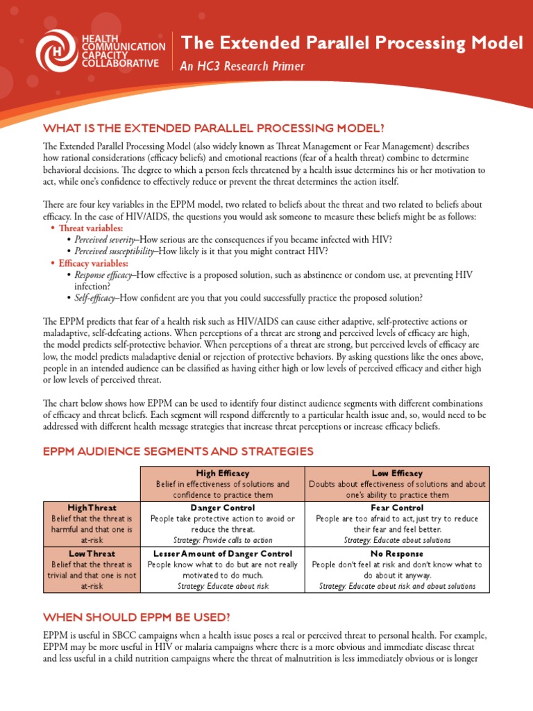 Extended Parallel Processing Model | PDF | Avian Influenza | Risk
