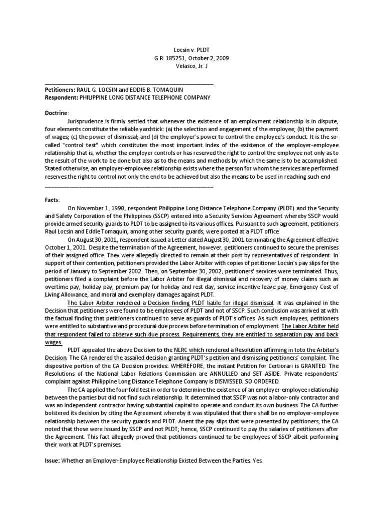 Petitioners: Raul G. Locsin and Eddie B. Tomaquin Respondent ...