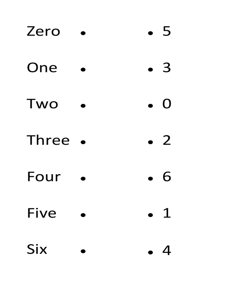Numbers, Matching Type 11'01'19 | PDF