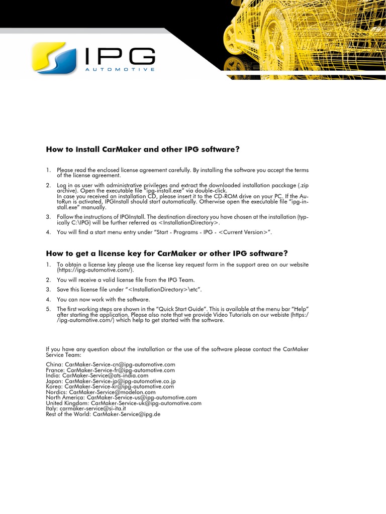 How To Install Carmaker and Other Ipg Software? | PDF