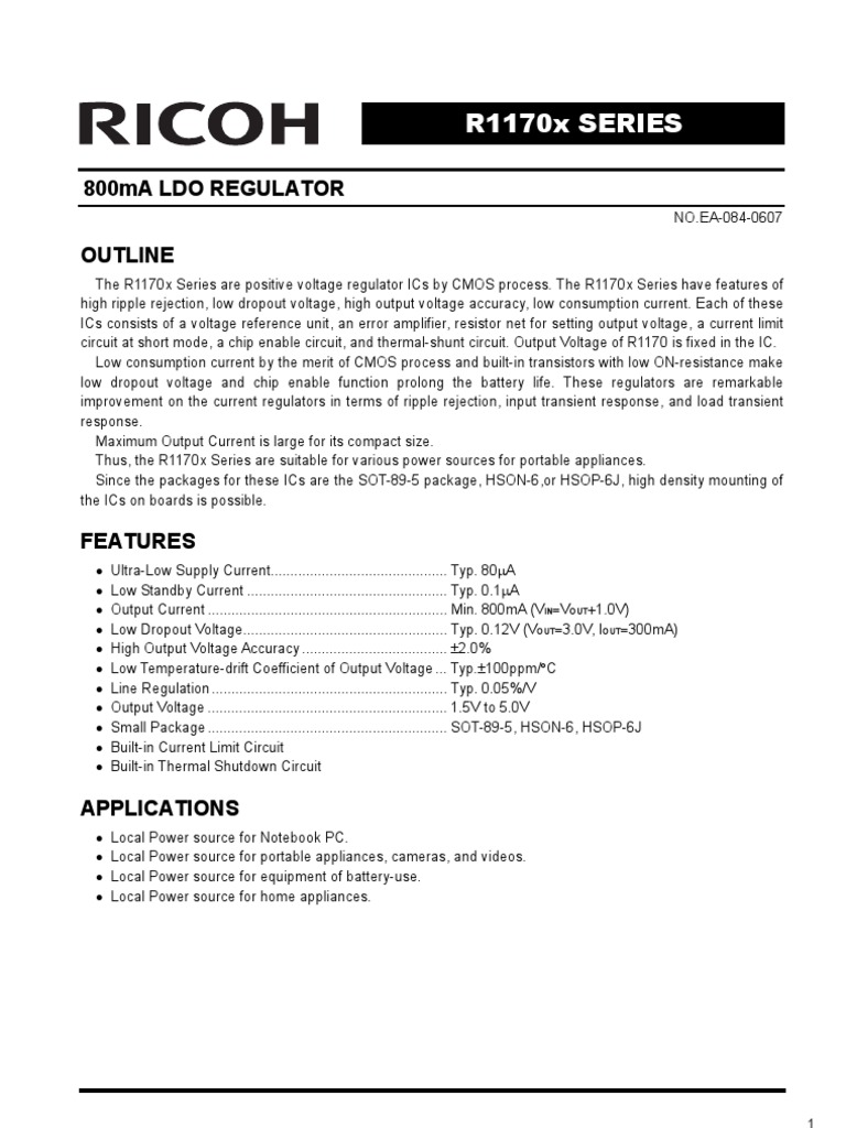 R1170x e Datasheet | PDF | Capacitor | Electronic Circuits
