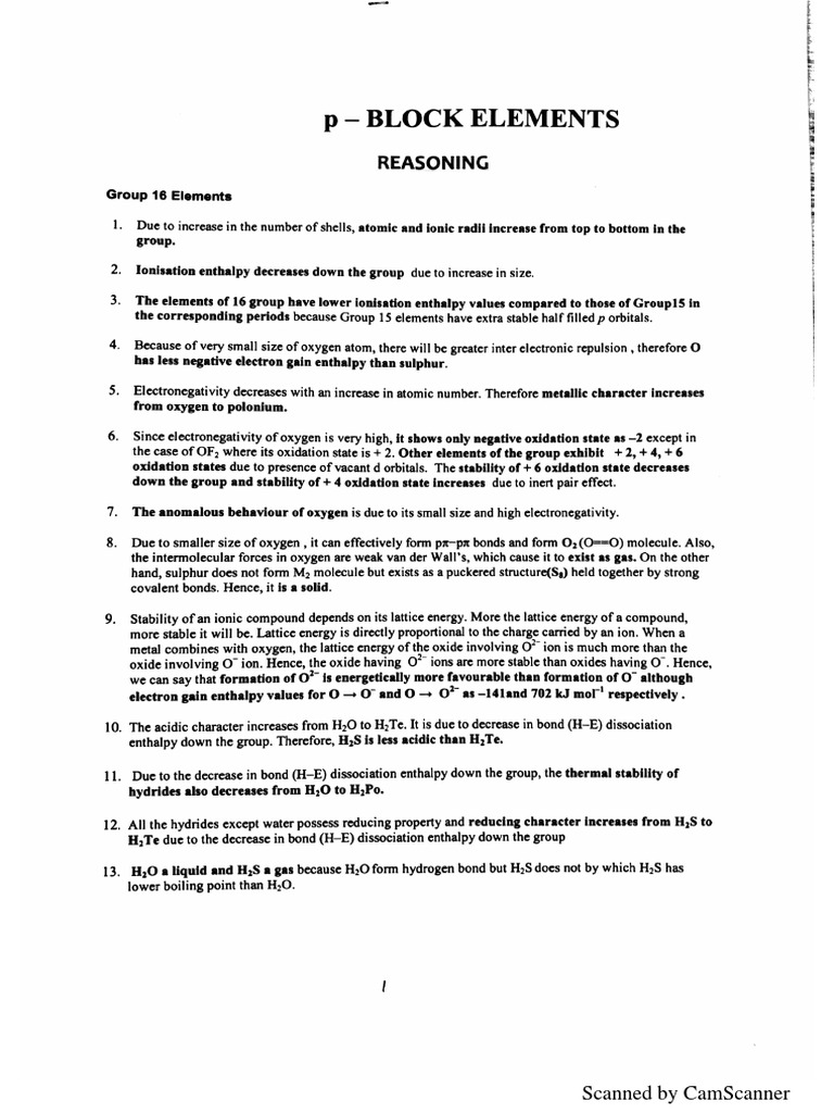 P Block Class 12 | PDF