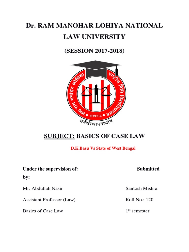 Basics of Case Law Project - DK Basu Vs State of West Bengal | PDF ...