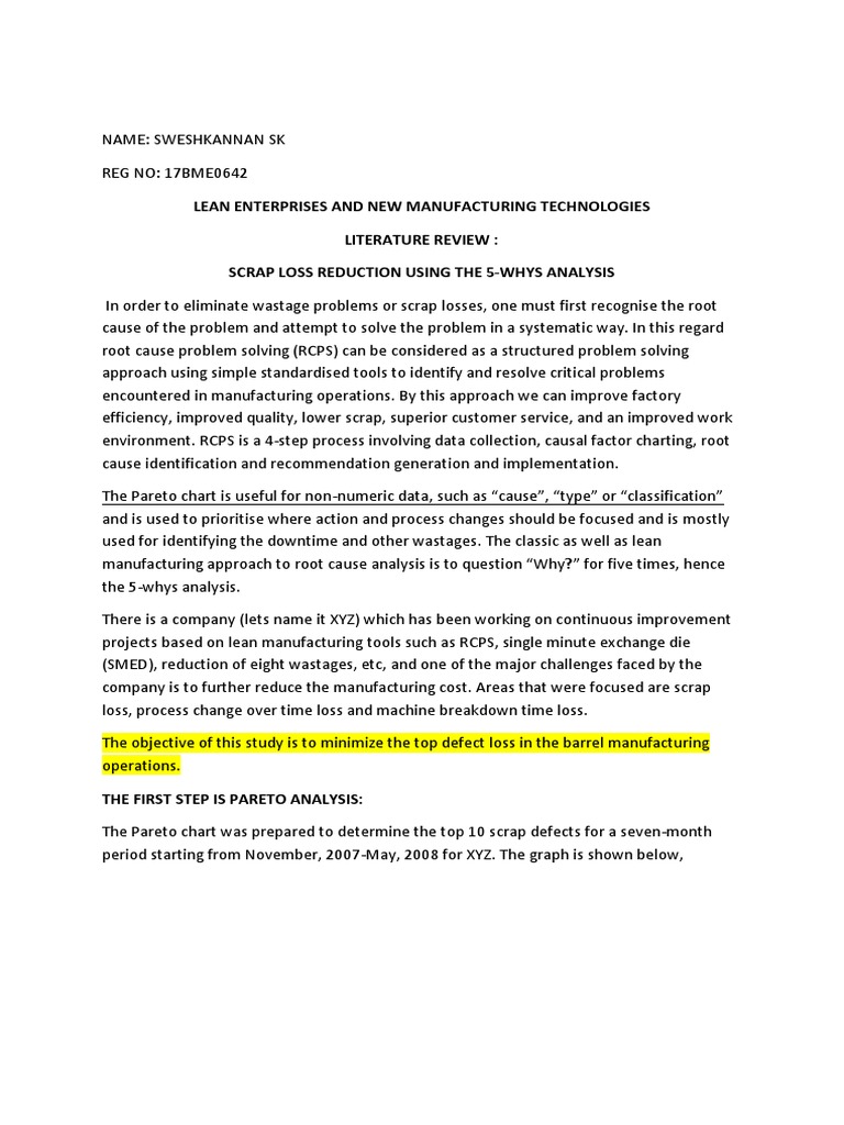 Lean Enterprises and New Manufacturing Technologies Literature Review ...