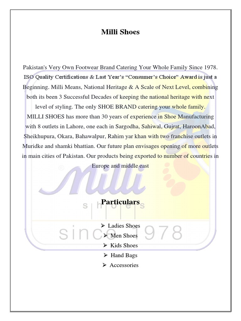 Milli Shoes Pakistan | PDF | Competition | Brand