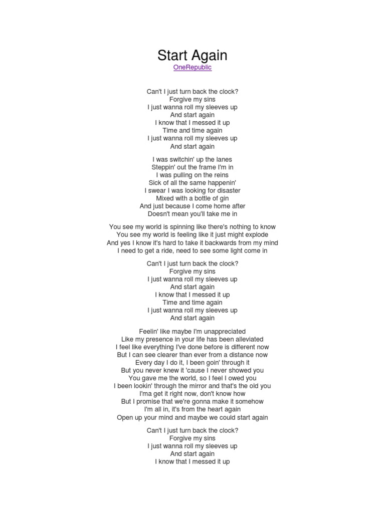 Start Again | PDF | Recorded Music | Albums