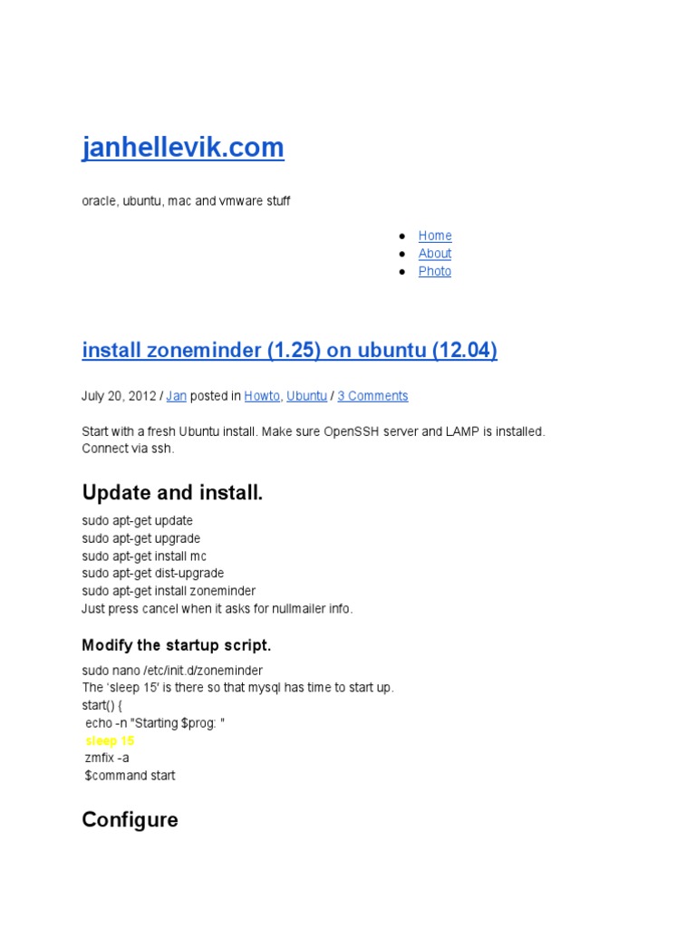 Supraveghere Linux Ubuntu Instructiuni Instalare | PDF