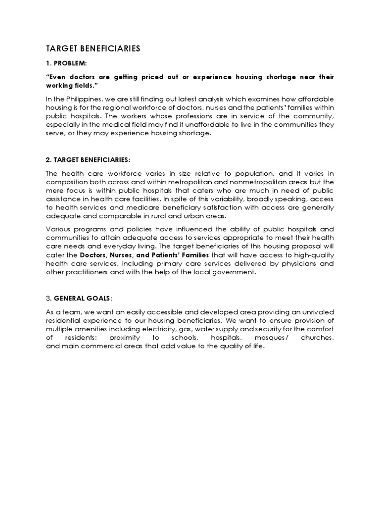 Target Beneficiaries | PDF | Internal Medicine | Physical Therapy