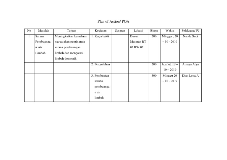 Plan of Action | PDF