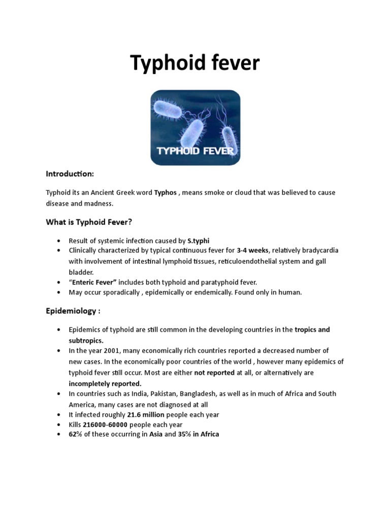 Typhoid Fever | PDF | Animal Diseases | Clinical Pathology