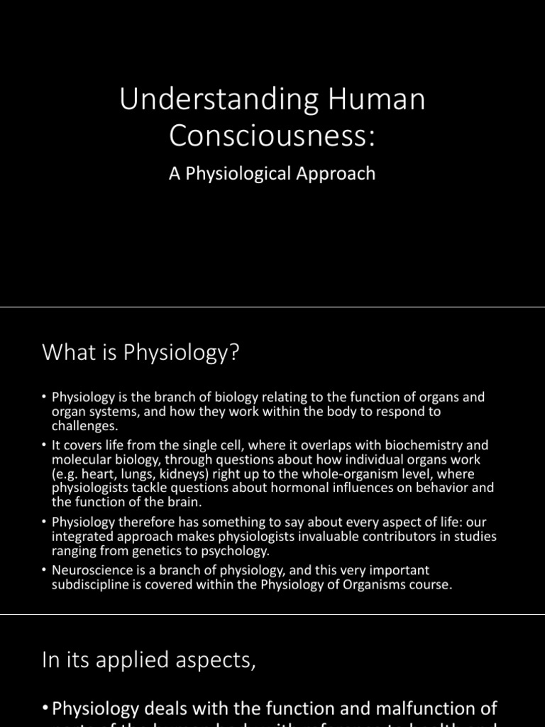 Physiology of Human Consciousness | PDF | Natural Selection | Consciousness