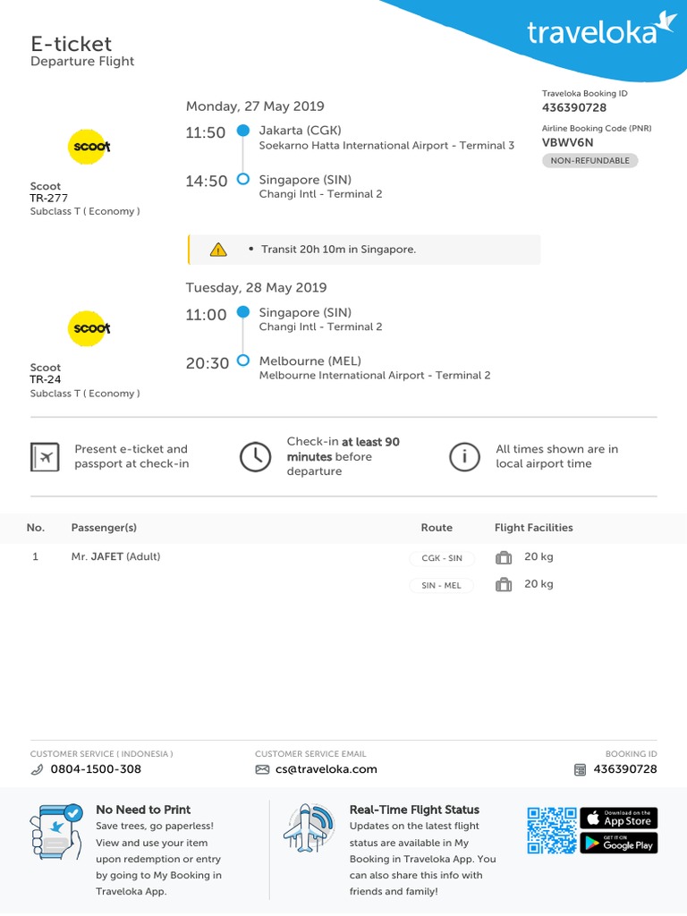 E-Ticket: Departure Flight | PDF | Aviation | Transport