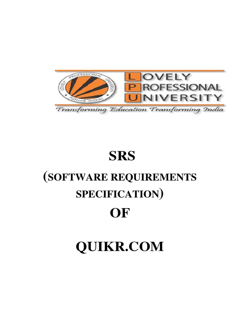 SRS for Quikr.com | PDF | Input/Output | Databases