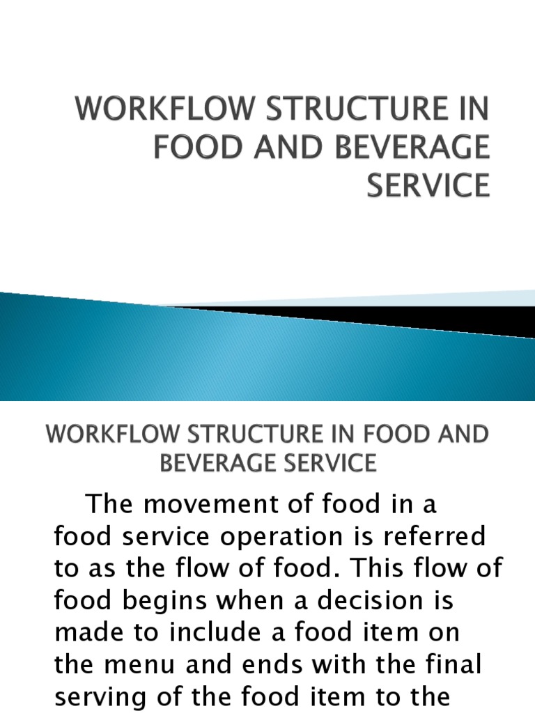 Workflow Structure in The Food and Beverage Service | PDF | Tableware ...