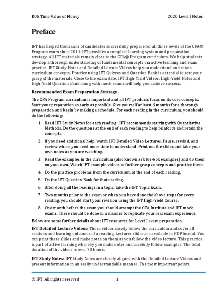 R06 Time Value of Money IFT Notes | PDF | Present Value | Time Value Of ...