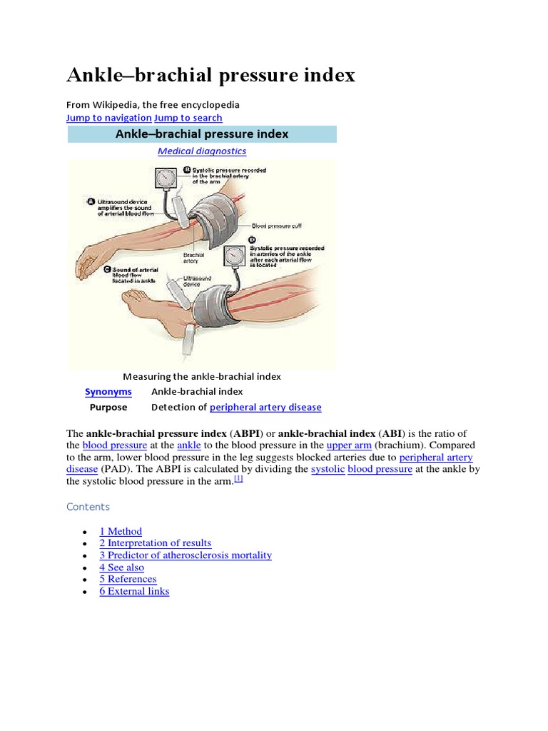Ankle-Brachial Pressure Index | PDF | Cardiovascular System | Human Anatomy