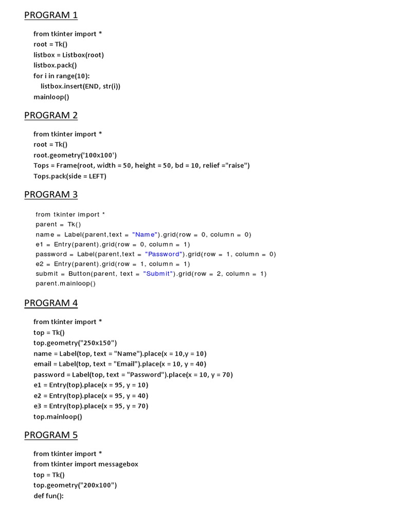 Program 1: "Name" "Password" "Submit" | Download Free PDF | Graphical User Interfaces | Computing