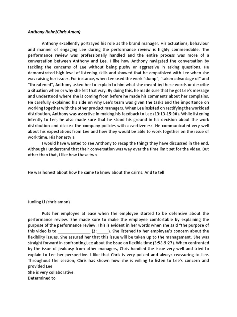 Anthony Rohr (Chris Amon) | PDF | Performance Appraisal | Behavioural ...