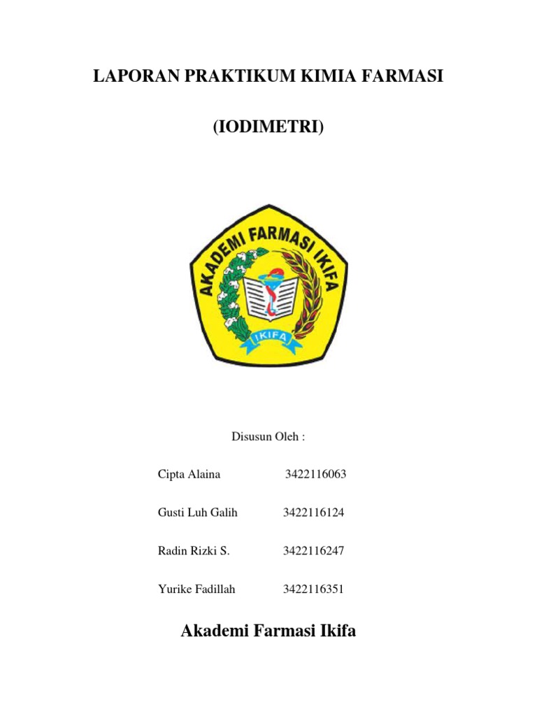 Laporan Praktikum Kimia Farmasi Iodimetri | PDF